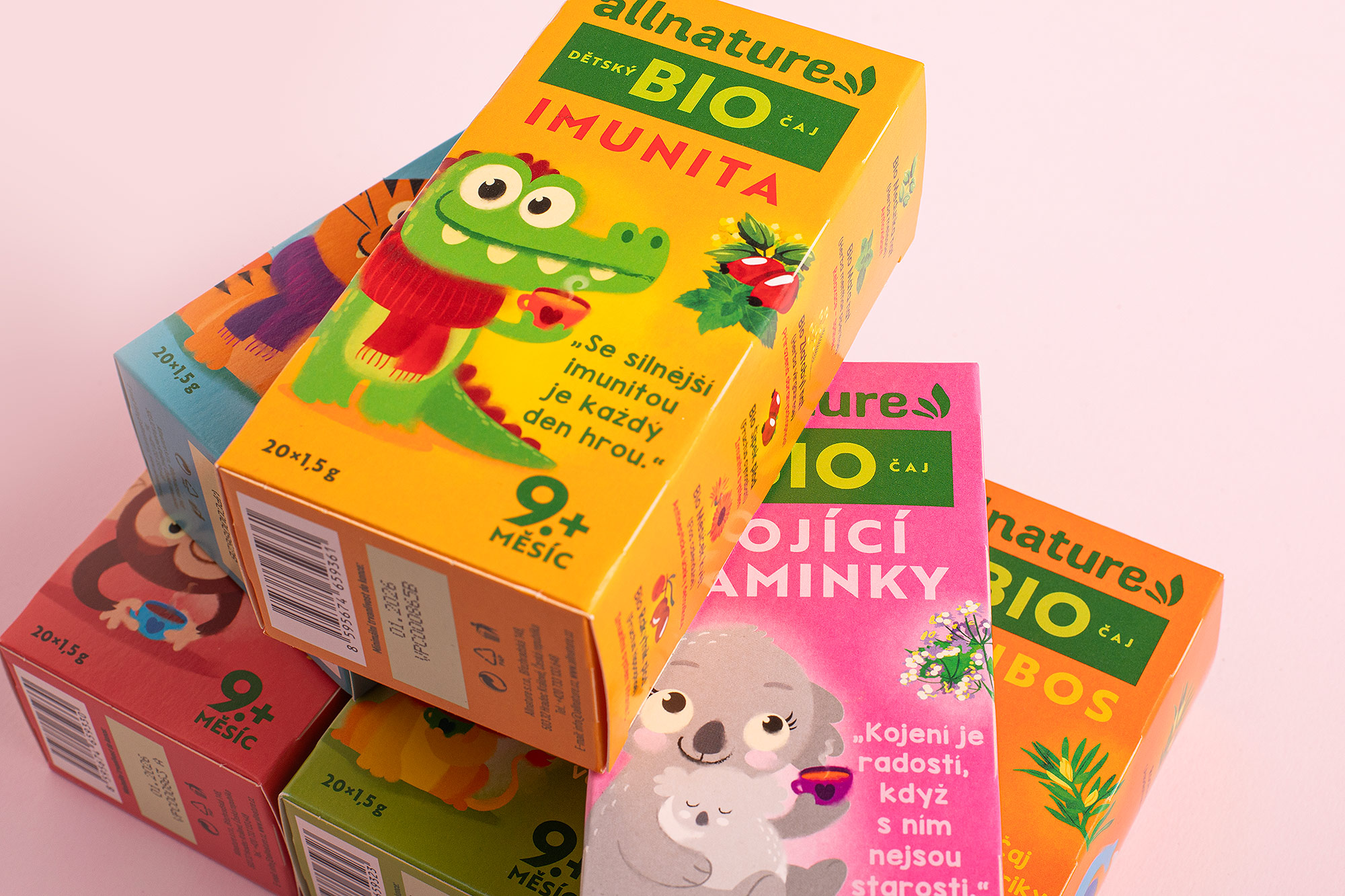 Ilustrovaný packaging pre detské bio čaje - MAISON D'IDÉE Prague